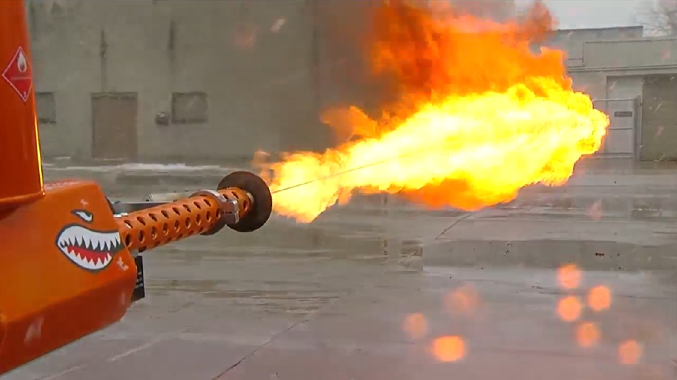 Debate heats up as Michigan company manufactures flamethrowers | WWMT