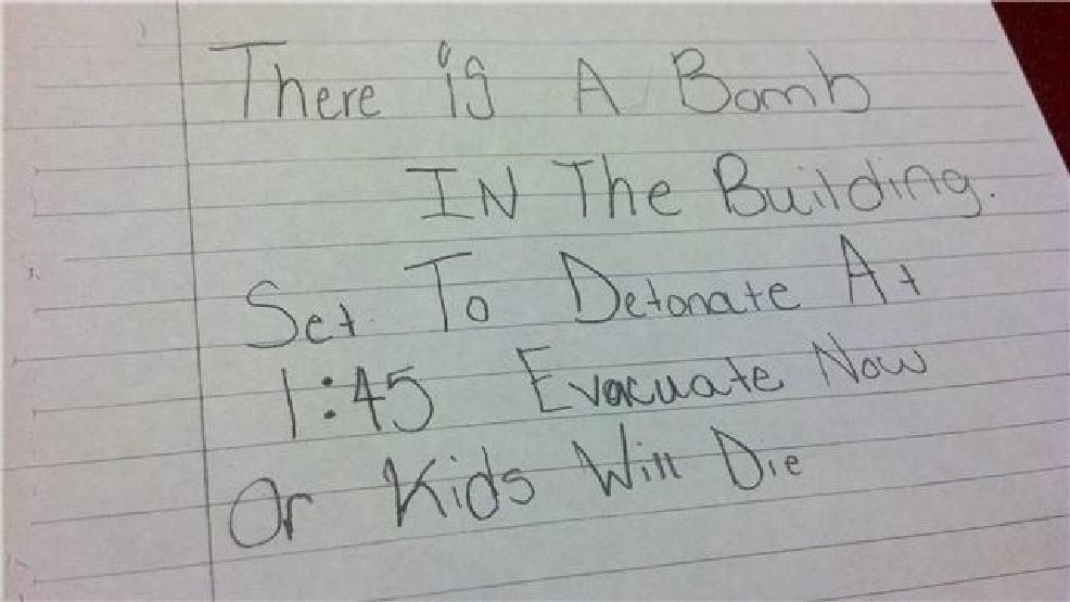 School bomb threat note read "Evacuate Now Or Kids Will Die" | WPDE