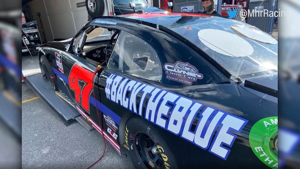 NASCAR driver races in 'blue lives matter'-themed car | KTXS