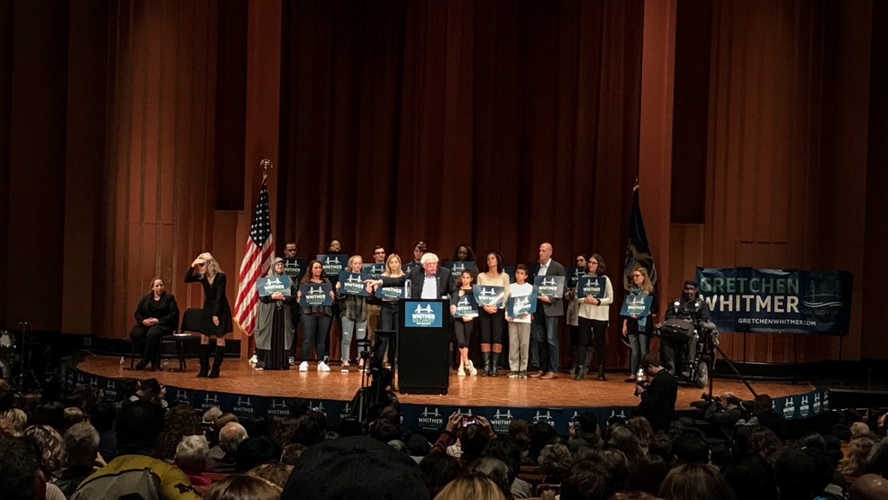 Sanders brings crowd to their feet rallying for Gretchen Whitmer | WWMT